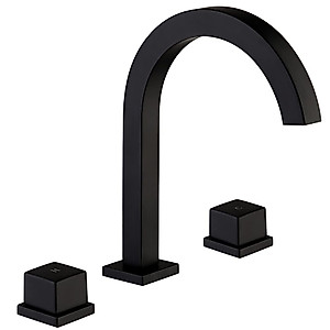 POP SANITARYWARE 2-Handle 8 Inch Matte Black Widespread Bathroom Faucet 3 Hole Bathroom Sink Faucets Lavatory Vanity Basin Faucets