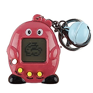 D-GROEE Electronic Pet Machine Batter Digital Machine Pet Keychain Kids Interactive Robot Gift Toy Game Red