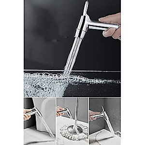 ZLOCYIVHE Bidet Sprayer kit for Toilet Diaper Bidet Toilet Sprayer Toilet Bidet Sprayer Handheld Bathroom Shower Head Hose 3.5M Telescopic Hose Water Divider with Bracket,Chrome
