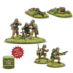 Warlord Games Bolt Action WWII US Army Weapons Teams Figures 1:56 Military Table Top Wargaming Plastic Model Kit 402213109