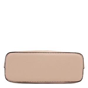 FashionPuzzle Saffiano Small Dome Crossbody bag with Chain Strap (Nude)