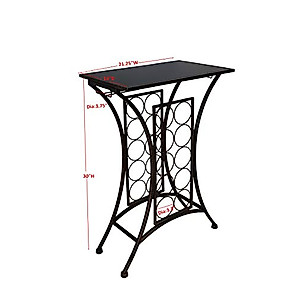 Kings Brand Furniture - Free Standing Wine Storage Organizer Rack Display Stand with Glass Holders