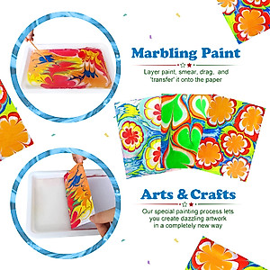 MFJL Marbling Paint Crafts Kit for Kids - Arts and Crafts for Girls & Boys - Ideas Art Kits for Kids Age 3-5 4-8 8-12 (Paint on Water)