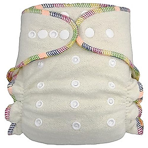 Overnight Hemp Fitted Cloth Diaper: Adjustable One-Size with Snap Buttons and 2 Cotton Hemp Inserts, Unisex Baby (1-Pack)