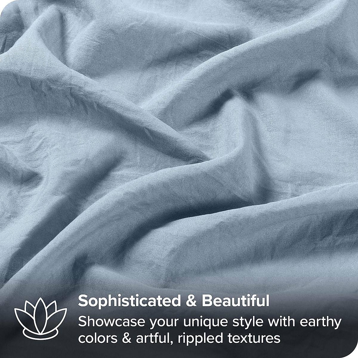 Bare Home Washed Full Sheet Set - Premium 1800 Ultra-Soft Microfiber Bed Sheets - Double Brushed - Hypoallergenic - Stain Resistant (Full, Washed Dusty Blue)