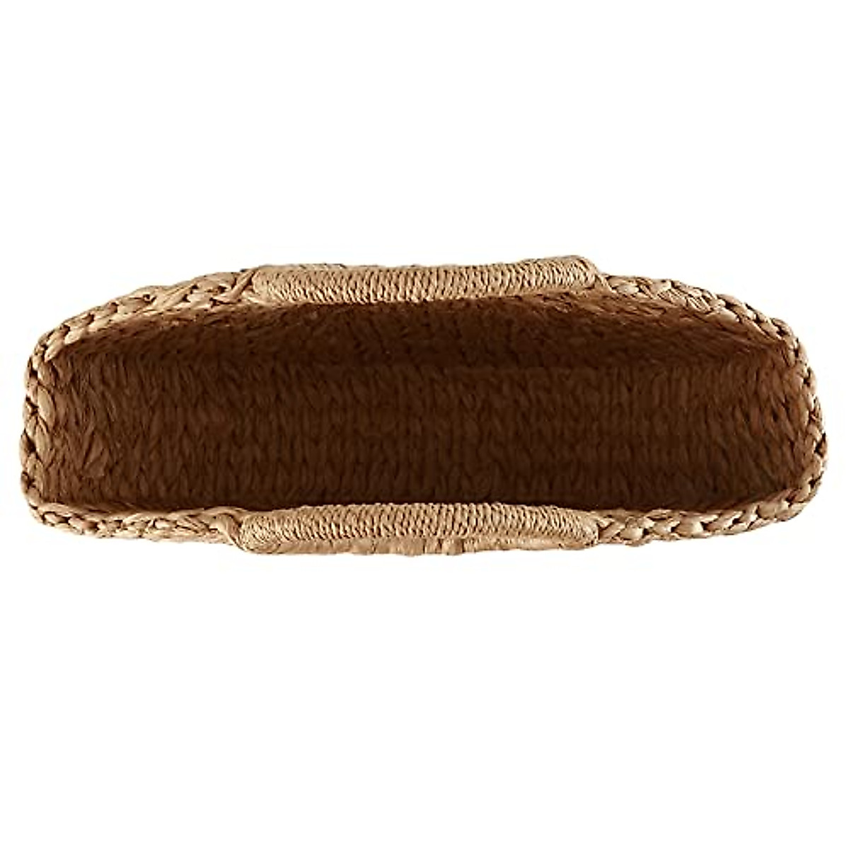 HBJE Women Handbag Rattan Wicker Straw Woven Half-round Bag Large Capacity Female Casual Travel Tote Fashion,Black white