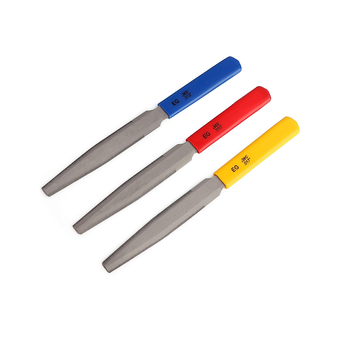 Holmer Tapered Nut Files Double Edge Nut Slotting Files Set Fret Crowning Files Luthier Tools for Electric Guitar Set of 3Pcs.