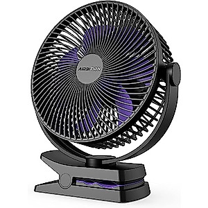 Airbition 10000mAh 8-Inch Clip on Fan Rechargeable, Battery Operated Powered USB Clamp Fan Portable for Golf Cart RV Car Travel Camping Tent Workout Treadmill Personal Bed Desk