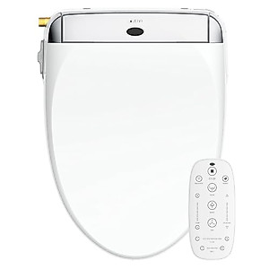 LEIVI Smart Bidet Toilet Seat with Wireless Remote and Side Panel, Multiple Spray Modes, Adjustable Heated Seat, Warm Water and Air Dryer, Auto LED Nightlight, Elongated