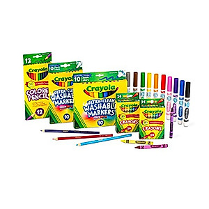 Crayola Back To School Supplies for Girls & Boys, Crayons, Markers & Colored Pencils, Gifts, 80 Pieces [Amazon Exclusive]