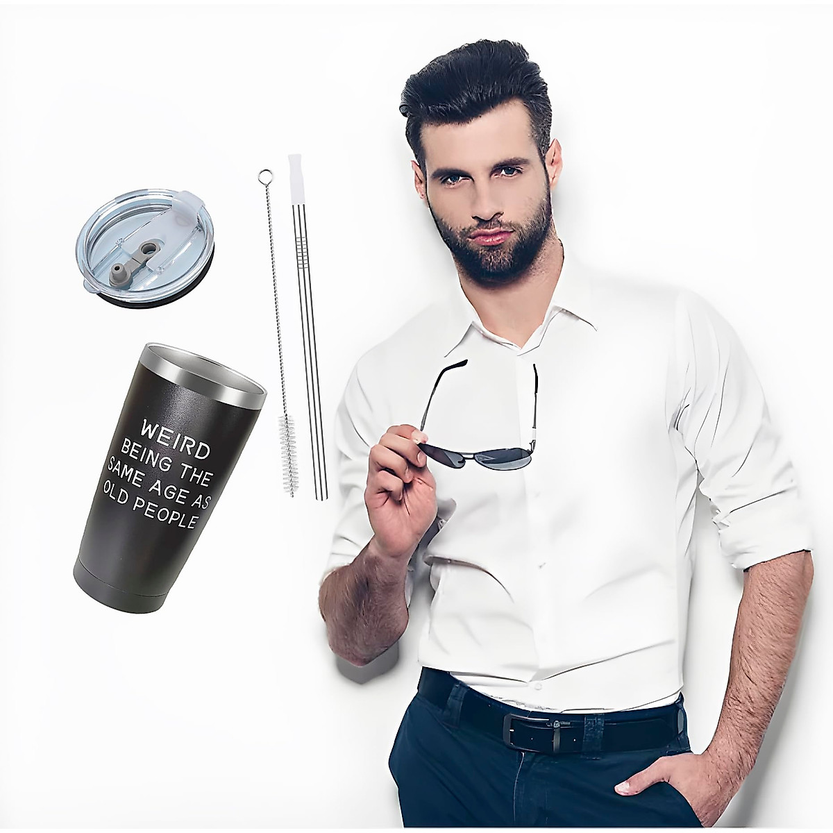 Birthday Gifts for Men Women - Funny Unique Gifts for Dad, Mom, Grandpa, Father, Husband, Him or Her, From Daughter Son Friends, 30th, 40th, 50th, 60th, 70th, Dad Coffee Mug Tumbler, Christmas Gifts