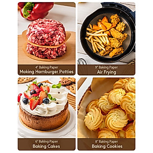 Baklicious 250Pcs 8 Inch Parchment Paper Rounds. Non Stick Round Parchment Paper, Baking Parchment Circles for Cake Baking, Patty Separating, Tortilla Wrapping