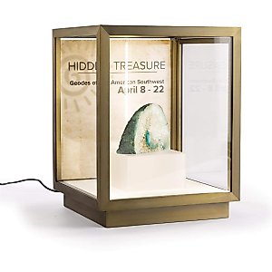 Displays2go Tabletop Glass Display Cases with LED Lighting – Bronze (DC1620SGSS)