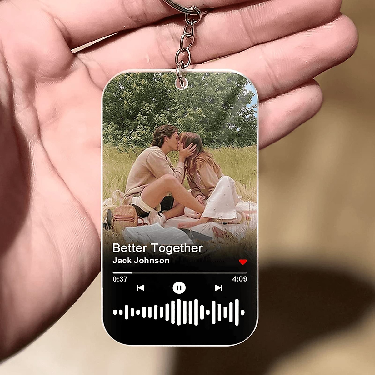 Personalised Music Acrylic Keychain, Song Keychain, Custom Keyring, Photo Keychain, Music Boyfriend Girlfriend Valentines, Couple Keychain, Music Love Birthday, Valentines Day Gifts For Him Her1