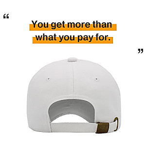 KBETHOS White Classic Adjustable Dad Hat - 100% Cotton Unisex Baseball Cap for Casual Wear