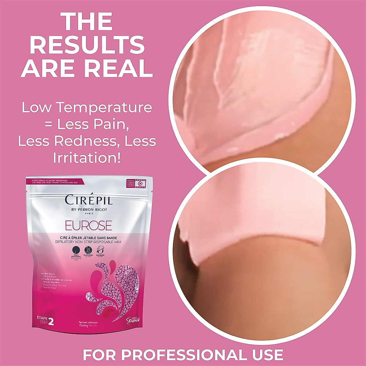 Cirepil - Eurose - 800g / 28.22 oz Wax Beads Bag - All-Purpose & Unscented - Ultra Smooth & Creamy Texture - Perfect for Short Hairs