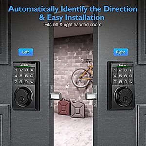 AppLoki Smart Lock, Electronic Keypad Deadbolt Lock, Keyless Entry Door Lock with Auto-Lock, 100 User Codes, Anti-Peeping Password, Easy to Install and Program, Keypad Door Lock for Home Bedroom