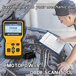 MOTOPOWER MP69033 Car OBD2 Scanner Code Reader Engine Fault Code Reader Scanner CAN Diagnostic Scan Tool for All OBD II Protocol Cars Since 1996, Yellow