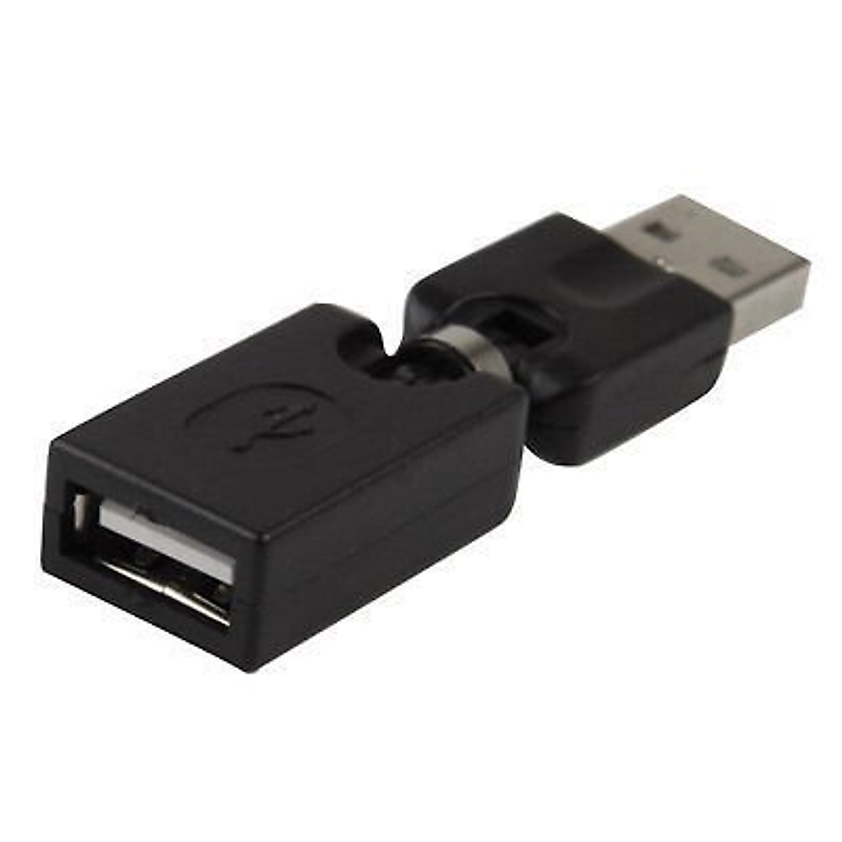 CERRXIAN Rotating and Swivel Twist USB 2.0 Type A Male to Type A Female 360 Degree Rotation Adjustable Right Angle Extension Adapter Convertor (2-Pack,AM-FM)