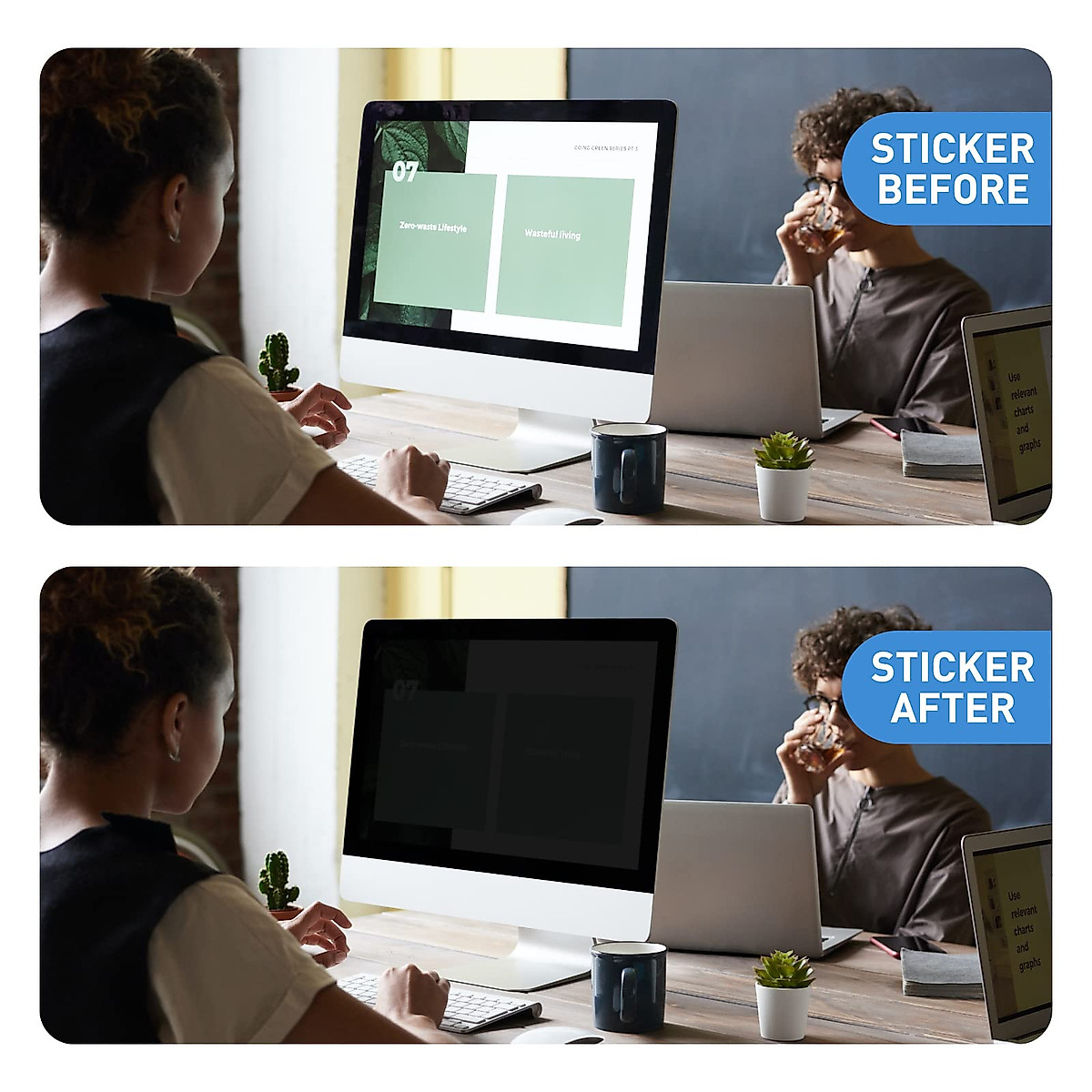 20.1''W Inch Privacy Screen Filter for Desktop Computer Square Monitor - Anti-Glare, Blocks 96% UV,Anti-Scratch with 4:3 Aspect Ratio