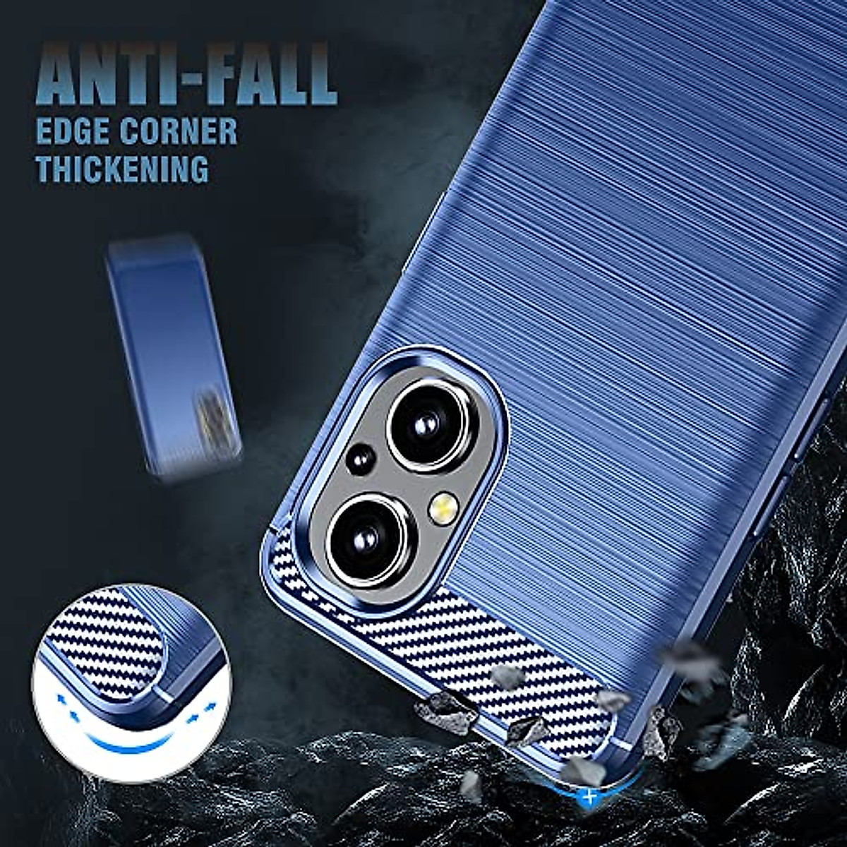 HNHYGETE for OnePlus Nord N20 5G Case, Nord N20 5G Case, Soft Silicone Slim Shockproof Anti-Fingerprint Full Protective Phone Cases for OnePlus Nord N20 5G (Blue)