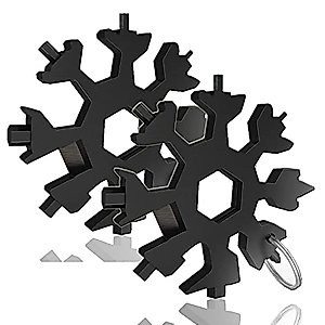 18 in 1 Snowflake Multi Tool, Stainless Steel Snowflake Pocket Multitool Card Combination Compact Portable Outdoor Tool (2 pack)