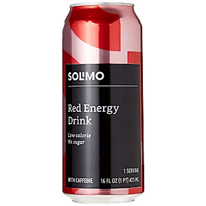 Amazon Brand - Solimo Red Energy Drink, Sugar Free, 16 fl oz (Pack of 12)