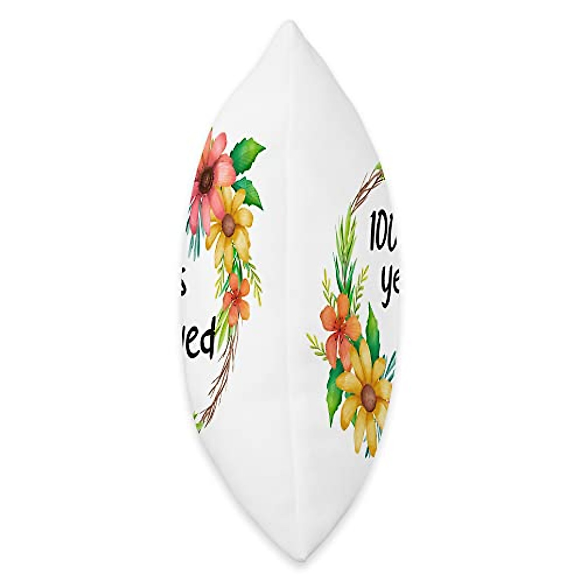 100th Birthday Gift Apparel 100th Birthday100 Years Loved Funny Gifts for Women, Grandma Throw Pillow, 16x16, Multicolor