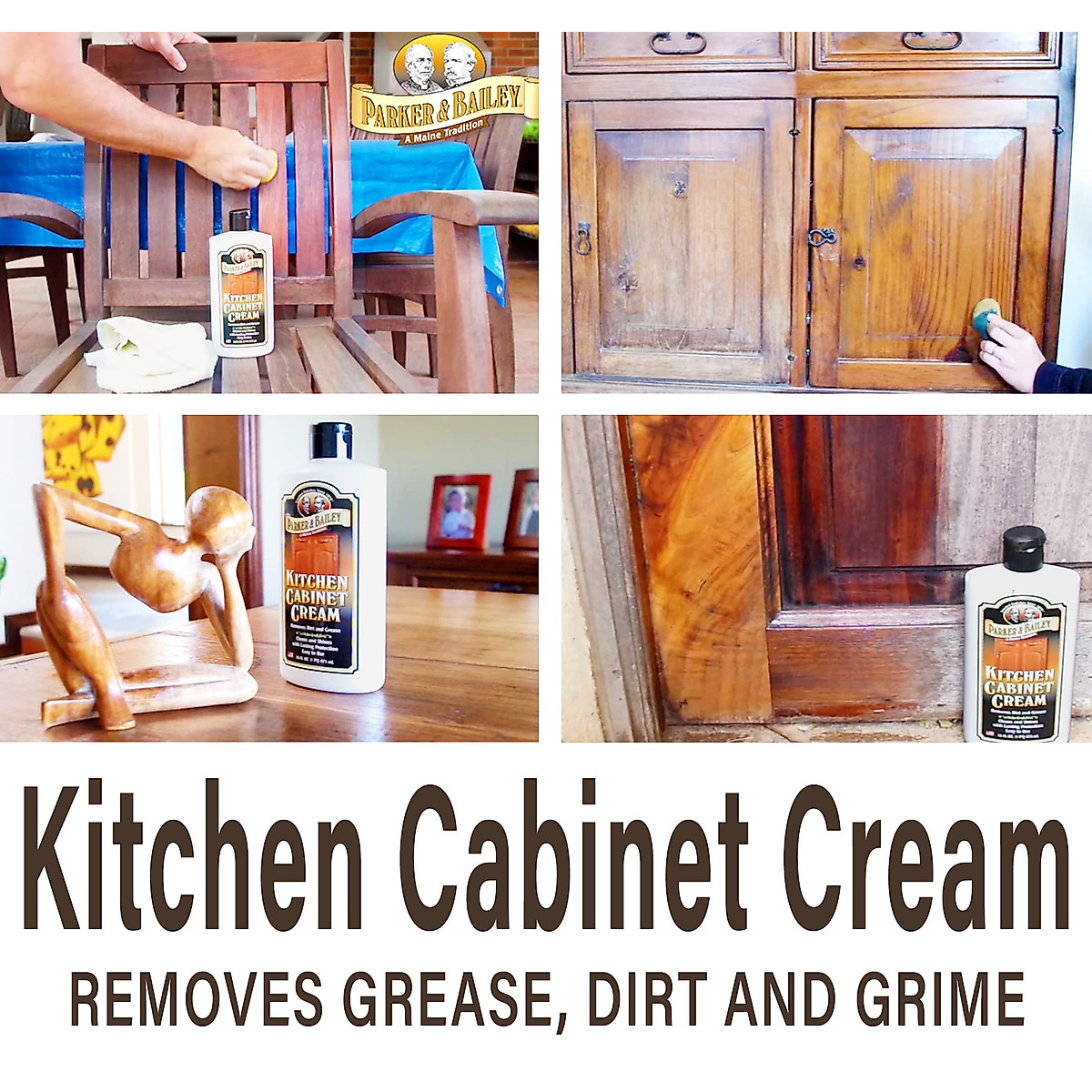 Parker and Bailey Kitchen Cabinet Cream-Wood Cleaner-Grease Remover 16 oz (1)