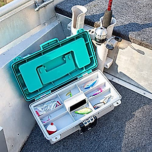 Sheffield 12671 13" Tackle Box, Fishing Gear Organizer for Fly Fishing, Flip-Up Lid, Lift-Out Tray, Stackable Storage, Made In USA