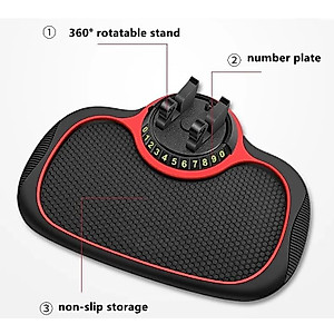 Worzwin Multifunction Car Anti-Slip Mat Auto Phone Holder, Universal Multifunction Car Dashboard Mat, Car Phone Mount Silicone Car Pad Mat