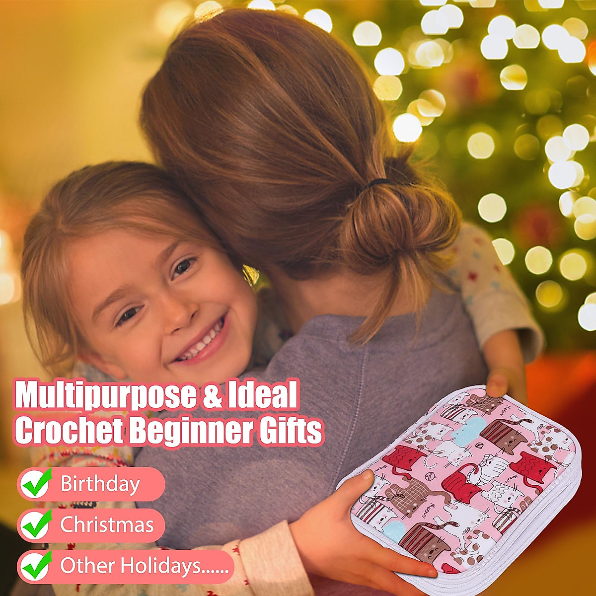 Katech Crochet Hooks Kit with Case, 85-Piece Crochet Hooks Set, Ergonomic Crochet Hook Crochet Needles Weave Yarn Kits DIY Hand Knitting Art Tools for Beginners and Experienced Crochet Lovers