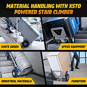 XSTO ZW7210GC Electric Stair Climber Hand Trucks Cart, 1200W Powered Stair Climbing Hand Truck Dolly 463lb Load Capacity Heavy Duty Hand Trolley for Logistics, Warehouse, Furniture