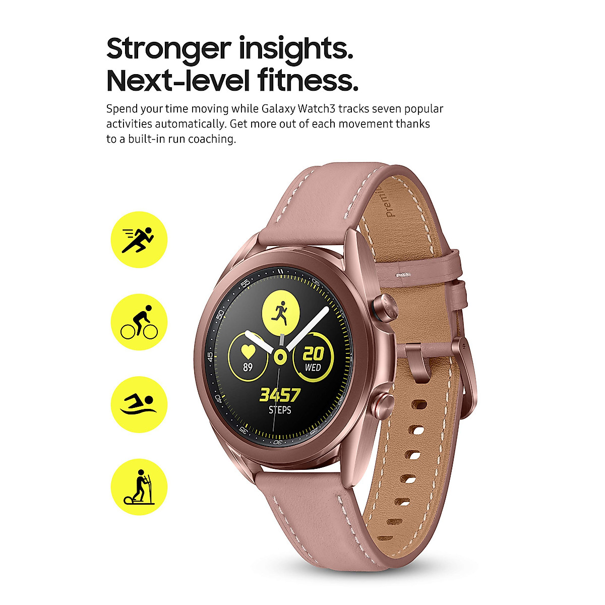 Samsung Galaxy Watch 3 (41mm, GPS, Bluetooth, Unlocked LTE) Smart Watch with Advanced Health Monitoring, Fitness Tracking , and Long lasting Battery - Mystic Bronze (US Version) (Renewed)