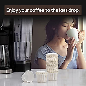 100 Disposable Coffee Filters - Keurig Paper Filters for K Cup - Fits Keurig Brewers, K Supreme, K Slim and Ninja Reusable K-Cup Coffee Pods - Single Serve Filter, Sediment-Free, White
