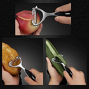 Potato, Vegetable, Apple Peelers for kitchen, Fruit, Carrot, Veggie, Potatoes Peeler, Y-Shaped and I-Shaped Stainless Steel Peelers, with Ergonomic Non-Slip Handle & Sharp Blade, Good Durable (2PCS)