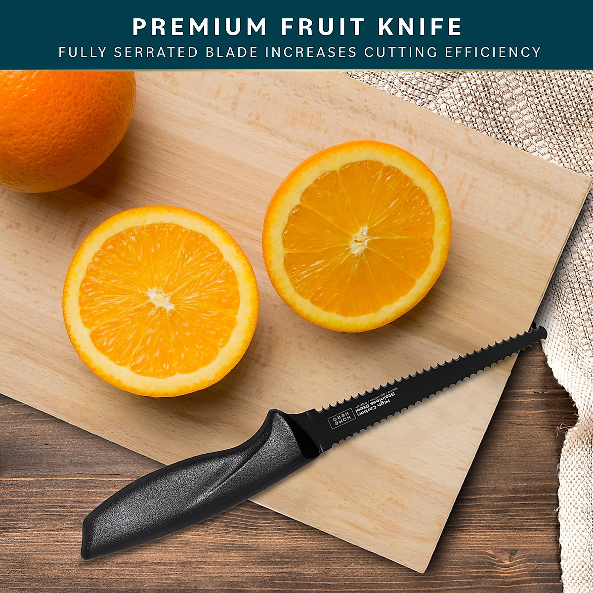 Home Hero 2 Pcs Grapefruit Knife with Sheath - High Carbon Stainless Steel Chopping Knife with Ergonomic Handle - Razor-Sharp Multi-Purpose Kitchen Knife for Chopping Vegetable and Cooking