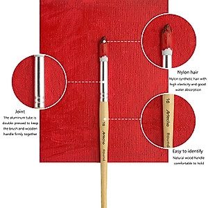 Artecho 24 PCS Paint Brushes for Acrylic Painting, Acrylic Paint Brushes for Oil, Watercolor, Acrylic, Gouache and Canvas Painting