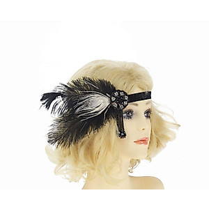 Letter Love Women 1920s Vintage Flapper Fringe Beaded Gatsby Party Dress With 20s Accessories Set (S, Black Green)