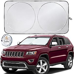 EcoNour Foldable Car Windshield Sun Shade | Sun Shade for Car Windows Blocks UV Rays and Keeps The Heat Out | Foldable Essential Car Accessory for Enhanced Comfort | Large Plus (70 x 42 inches)
