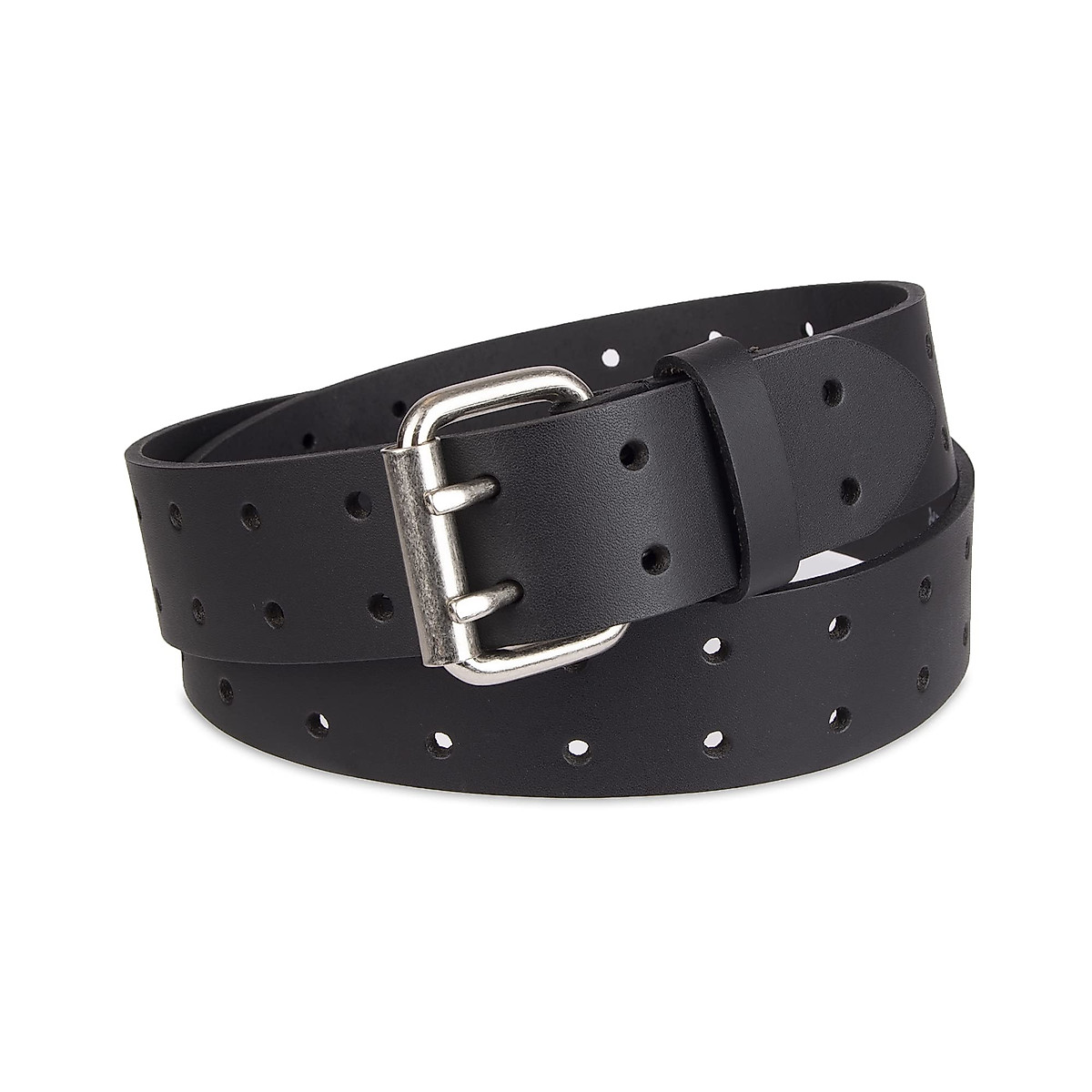 Dickies Men's Big & Tall Leather Double Prong Belt, Black, 2X (46-48)