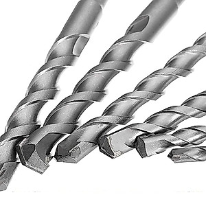 Mesee 6 Pcs SDS Plus Hammer Drill Bit Set Carbide Tipped SDS-Plus Rotary Hammer Drill Bits with Storage Box Rotary Electric Hammers Drilling Hole Tool, 6mm 8mm 10mm 12mm 14mm 16mm