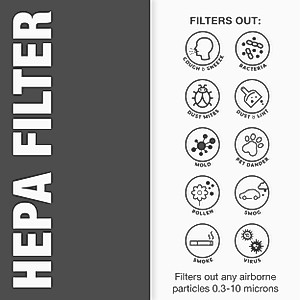 Aerostar HEPA Replacement Air Purifier Filter for Winix Filter A, 115115, 5500-2, C535 & Others (1 HEPA + 4 Carbon Prefilters)