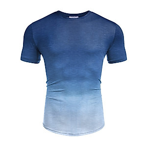 COOFANDY Men's Tie Dye Print Muscle T Shirt Fashion Fitness Quick Dry Fitted Tee