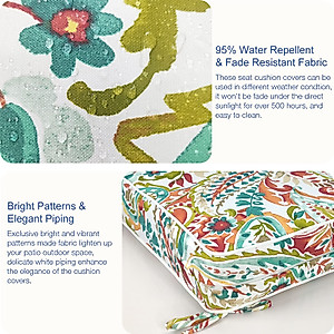 DYTXIII Patio Outdoor Cushion Cover Slip Cover W45 x D18 x H3 Inch with Zipper for Bench Loveseat Furniture, UV Protection Cushion Covers Replacement Covers 1 Pack, Pretty Paisley(Covers ONLY)