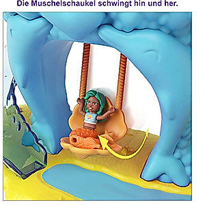 Polly Pocket Rainbow Funland Mermaid Cove Ride Playset, Polly & Mermaid Dolls, Accessories, Dispenser Feature for Surprises, Great Gift for Ages 4 & Up