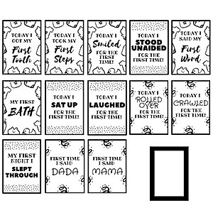 Henry Hunter Baby Milestone Blanket for Baby Monthly Milestone with Frame & Memory Cards | Photography Milestone Blanket for Baby Boy and Girl | Premium Cotton Fleece | 30" x 40" (Gender Neutral)