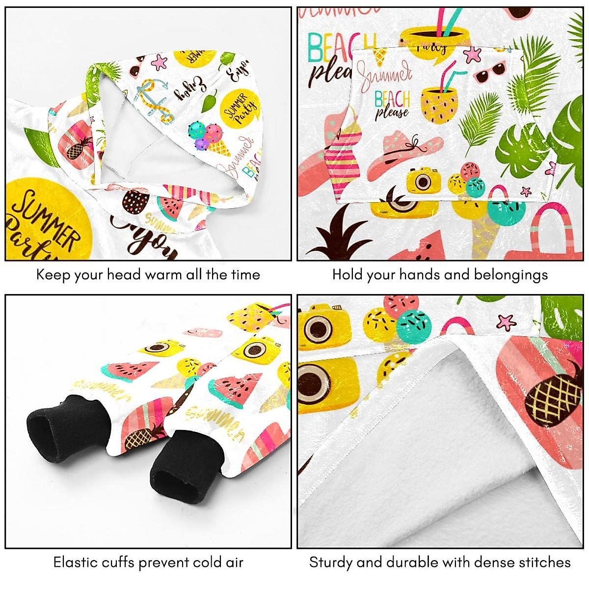 Wearable Blanket Hoodie Tropical Summer Beach Oversized Hooded for Women,Comfy Sweatshirt