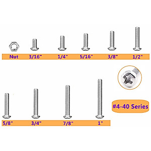 Elantek #4-40 UNC 304-Stainless Steel Phillips Pan Head Machine Screws Nuts Assortment Kit