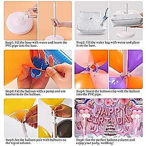 Chamvis 2 Set Balloon Column Kit - 65 inch Balloon Column Stand with Base for Baby Shower, Birthday Party, Graduation, Wedding Centerpieces Decorations